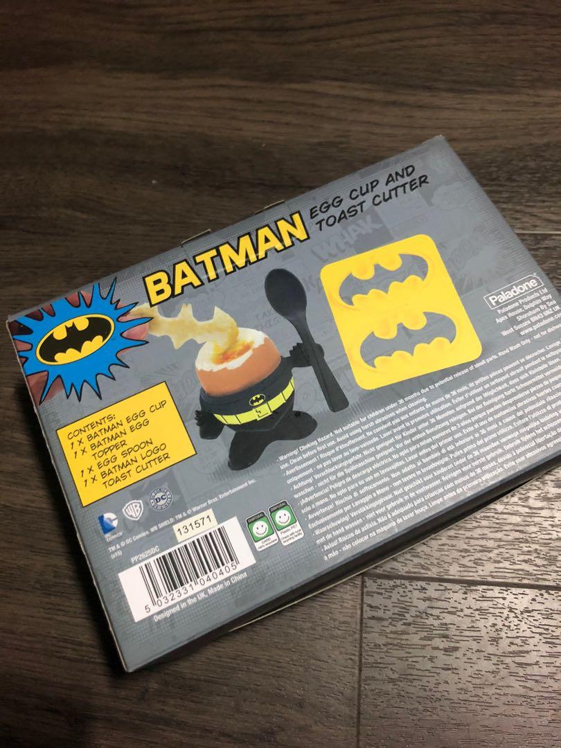 DC Comics Official Batman Topper, Egg Cup and Bat Logo Toast Cutter ...