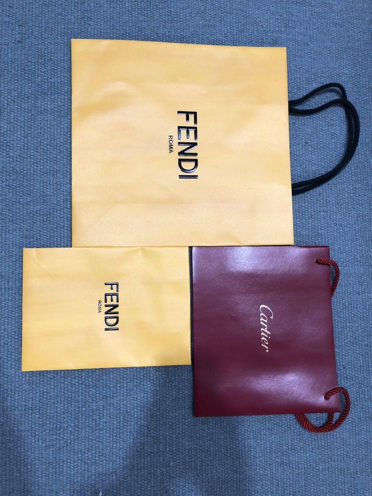 Fendi &Cartier paper bag, Women's Fashion, Bags & Wallets, Purses ...