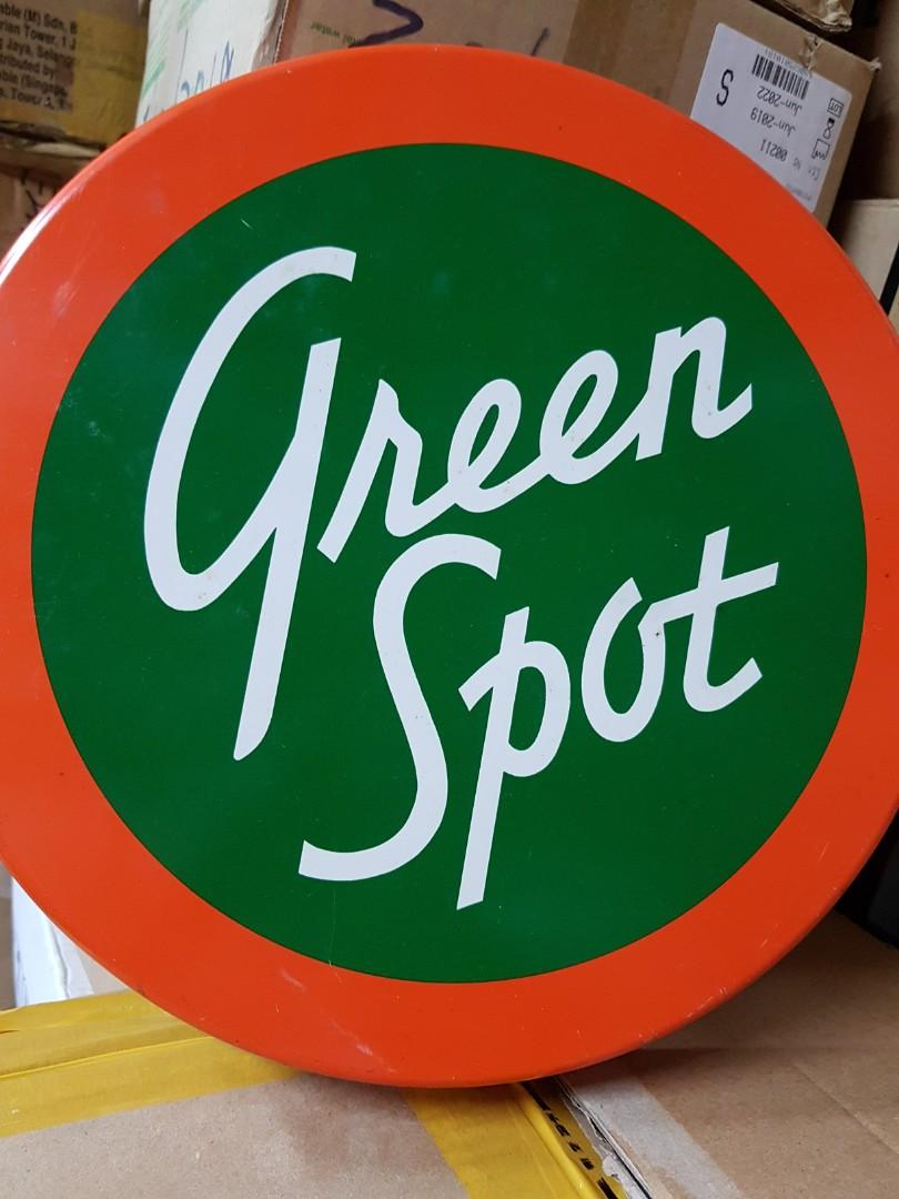 Vintage Green Spot Soda tin metal serving tray, Furniture & Home Living ...