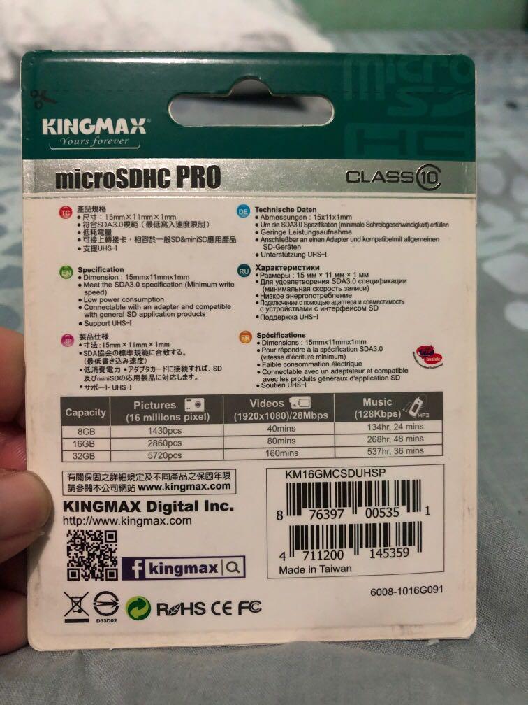 Kingmax MicroSD Memory Card, Computers & Tech, Parts & Accessories ...