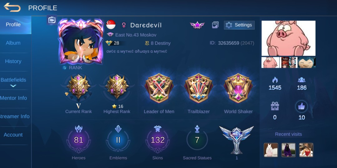 Mobile Legend Account(stacked), Video Gaming, Gaming Accessories, Game ...