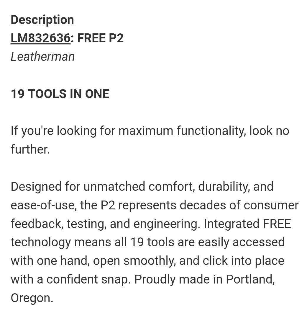 New Leatherman Free P2 Multitools & Sheath New Model USA EDC Gerber SOG ...