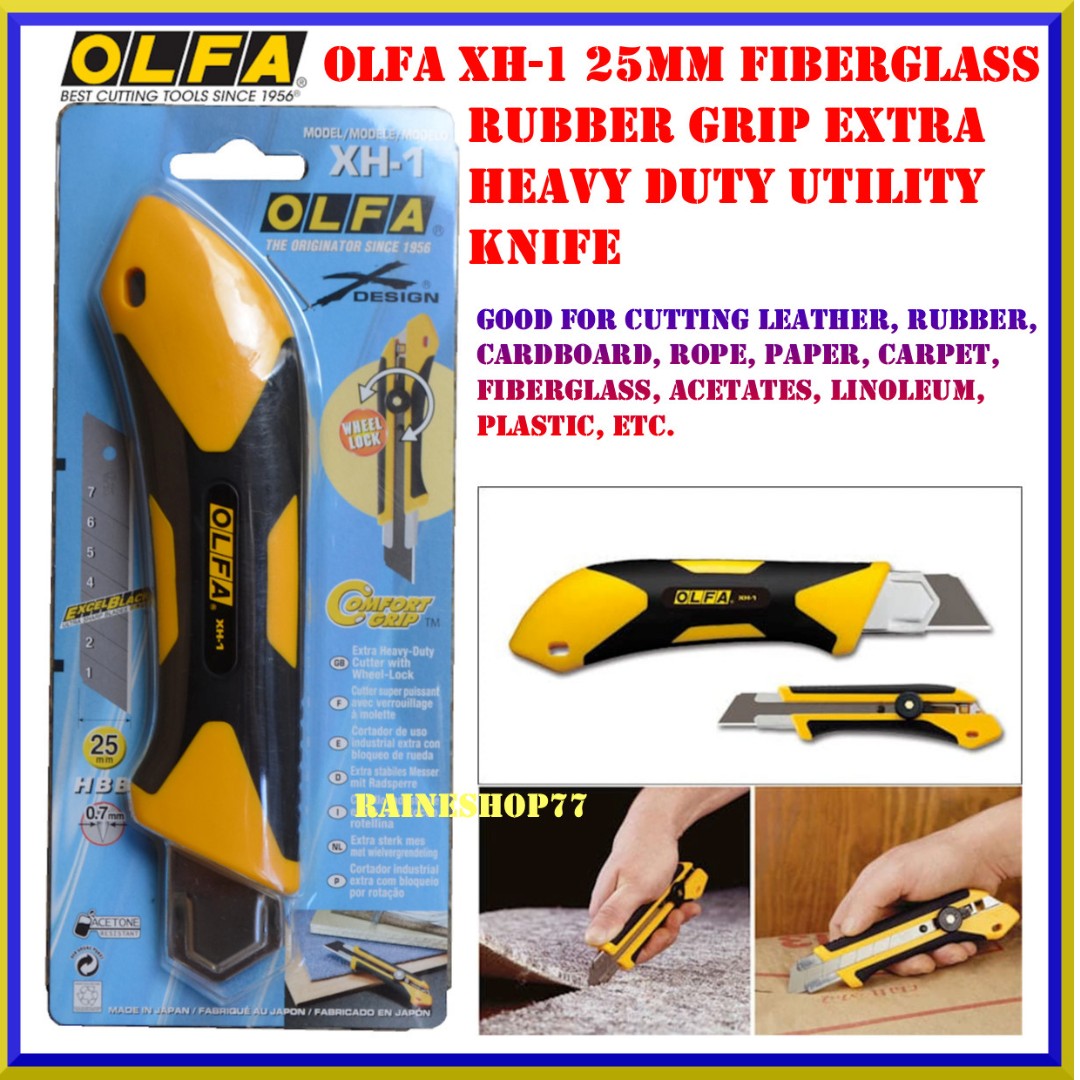 OLFA XH-1 25mm Fiberglass Rubber Grip ExtraHeavy Duty Utility Knife Olfa Cutter, Furniture ...