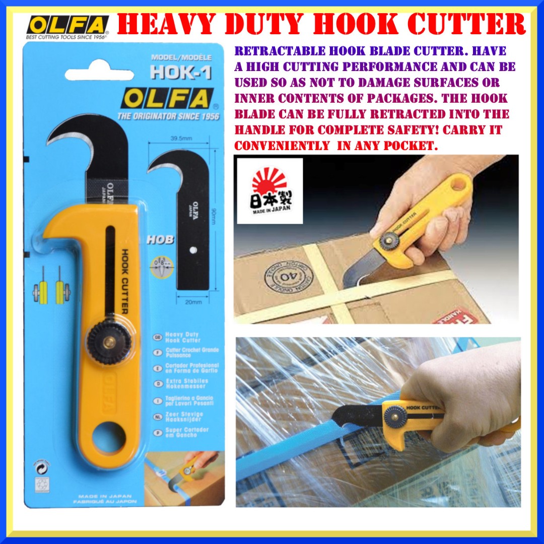 Original OLFA Heavy Duty Hook Cutter HOK-1, Furniture & Home Living, Home Improvement ...
