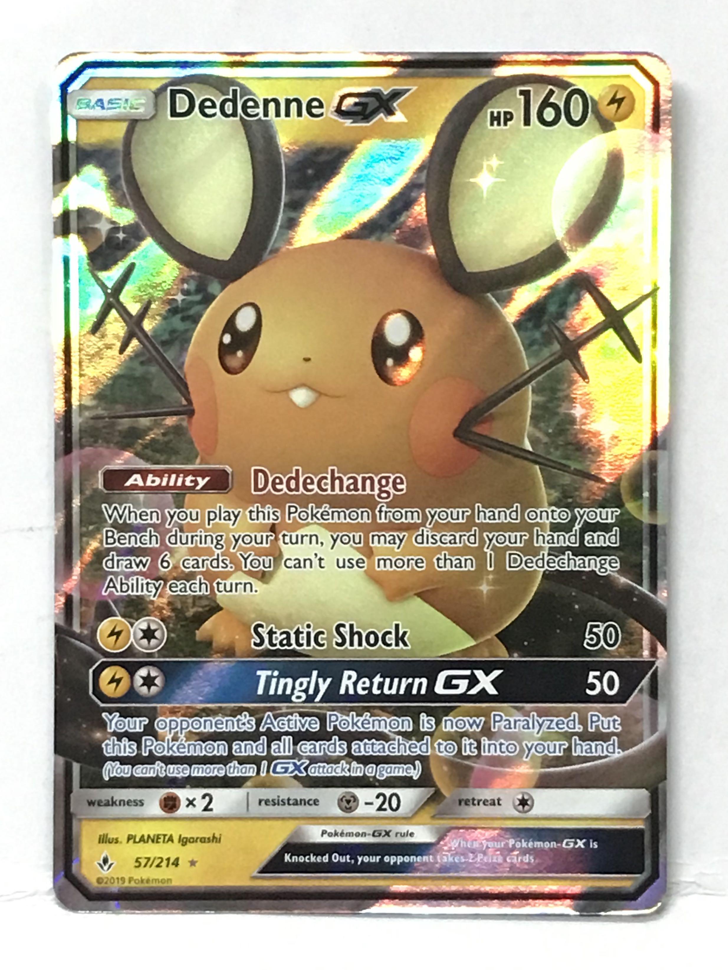 Pokemon Card- Dedenne GX (57/214) Ultra Rare, Hobbies & Toys, Toys ...