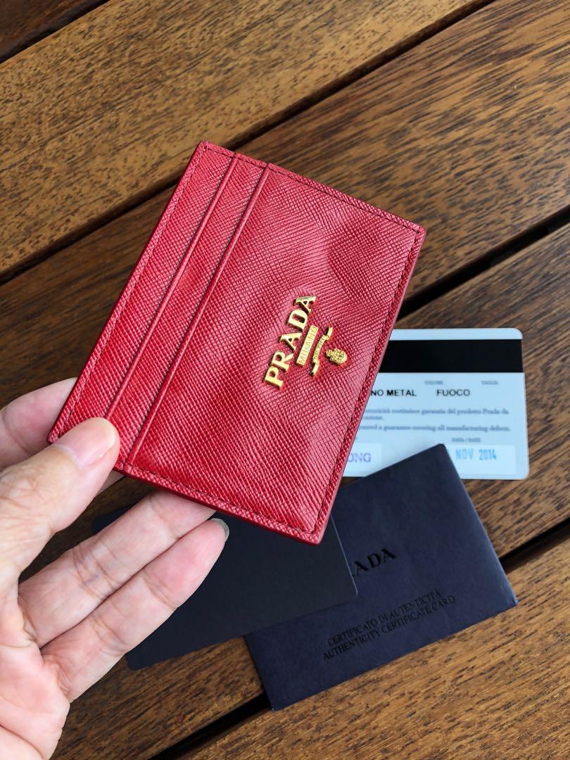 Prada Card Holder with authenticity card and box, Luxury, Bags ...