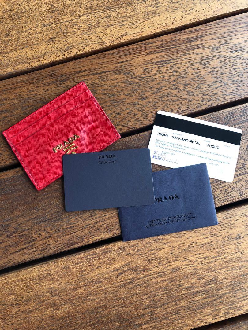 Prada Card Holder with authenticity card and box, Luxury, Bags ...