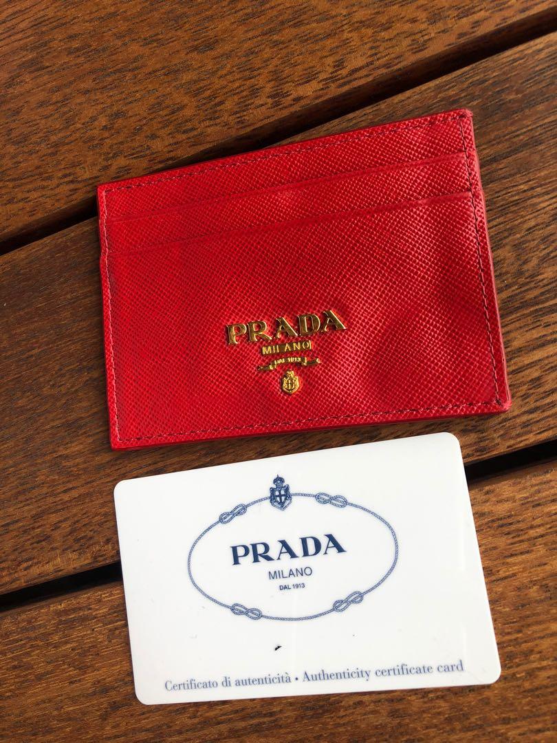 Prada Card Holder with authenticity card and box, Luxury, Bags ...