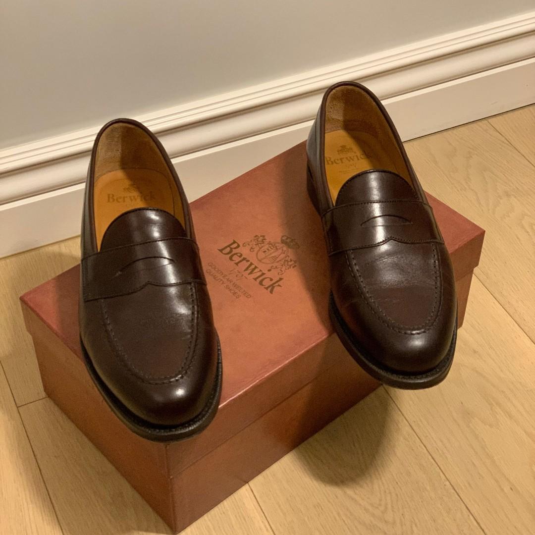 Berwick 1707 x Leather Healer Dark Brown Leather Calf Penny Loafer Shoes, 男裝, 鞋, 西裝鞋 - Carousell