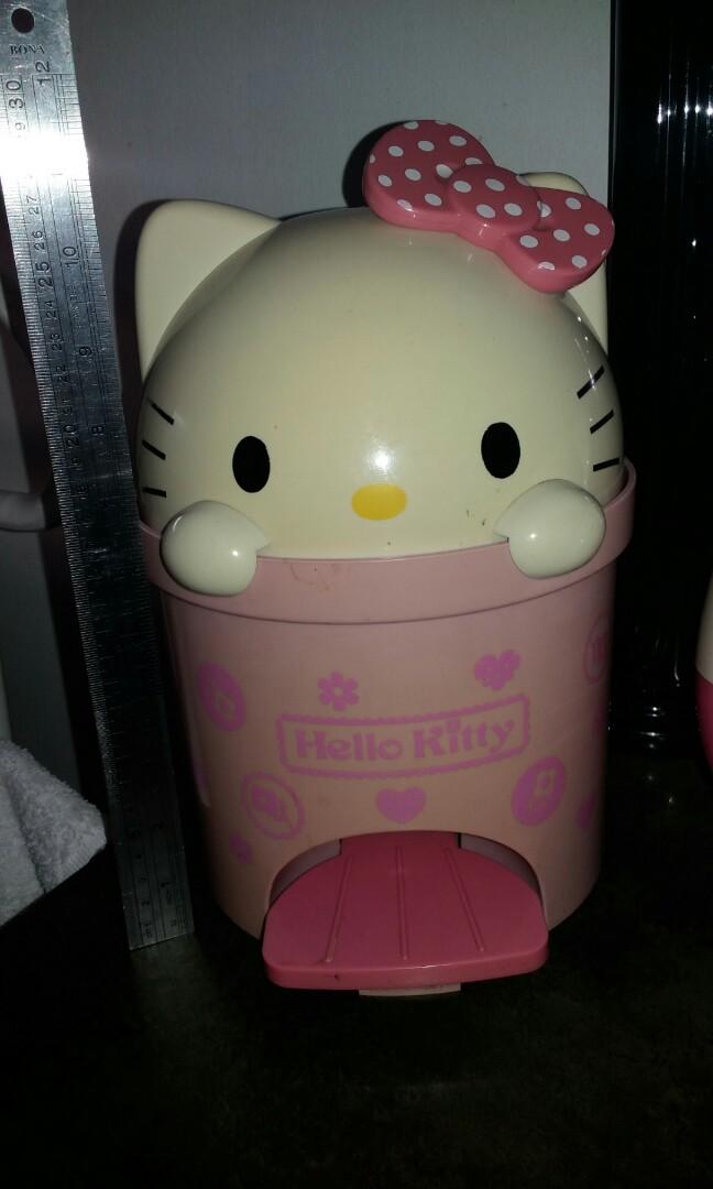 Hello Kitty trash bin and tissue dispenser, Furniture & Home Living ...