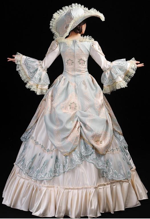 Pre order Medieval Cream Long Sleeve Victorian Ball Gown Dress Wedding ...