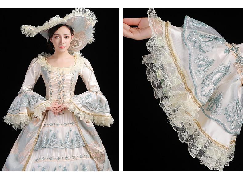 Pre order Medieval Cream Long Sleeve Victorian Ball Gown Dress Wedding ...