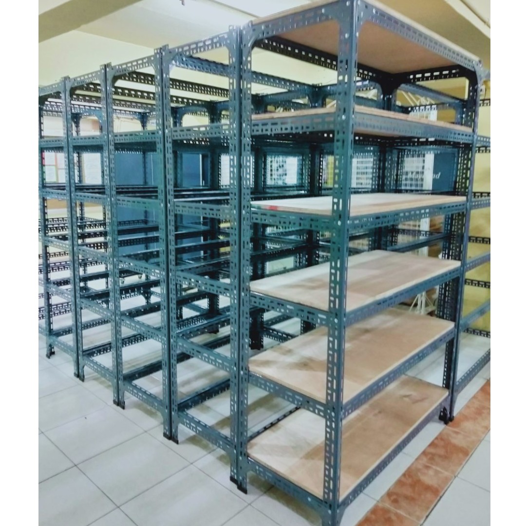 Slotted angle bar - Steel Rack Bolt and Nut wood shelve, Furniture ...