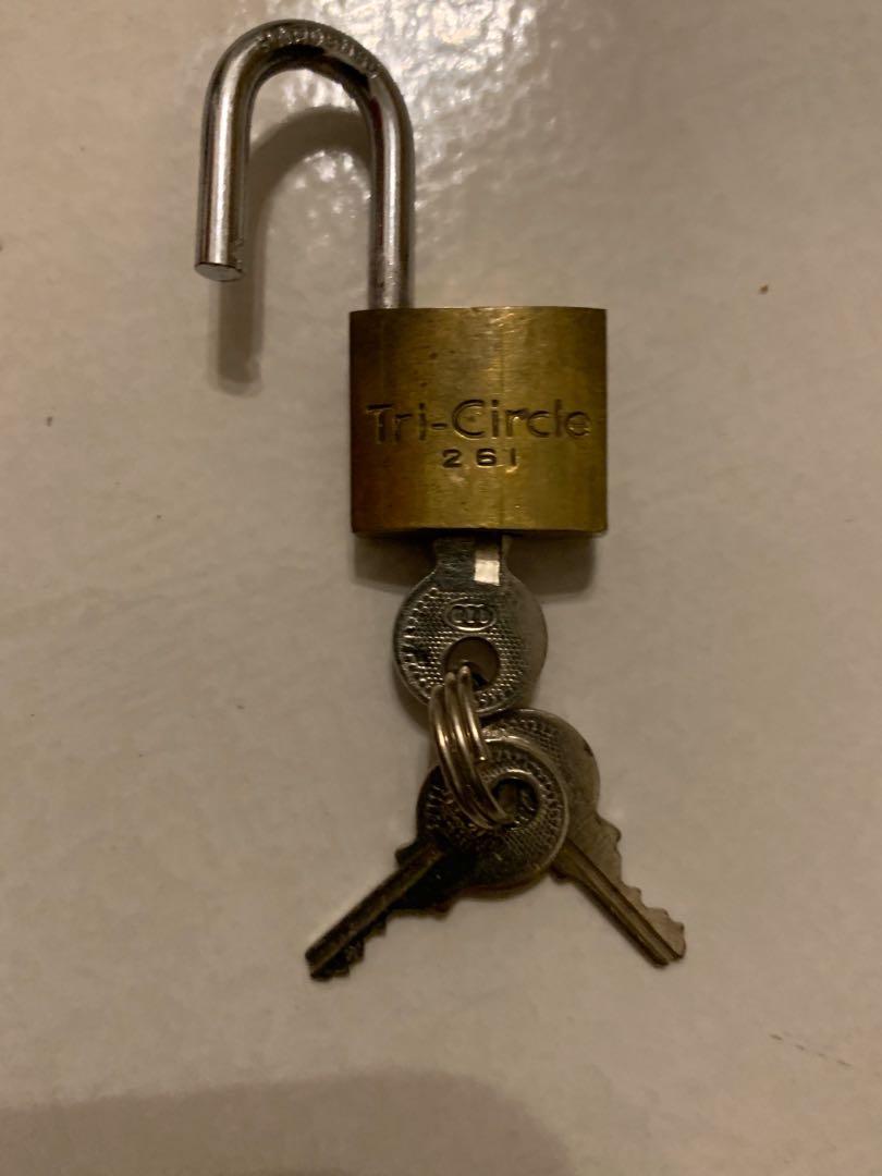 Tri-Circle Mini Padlock, Furniture & Home Living, Home Improvement ...
