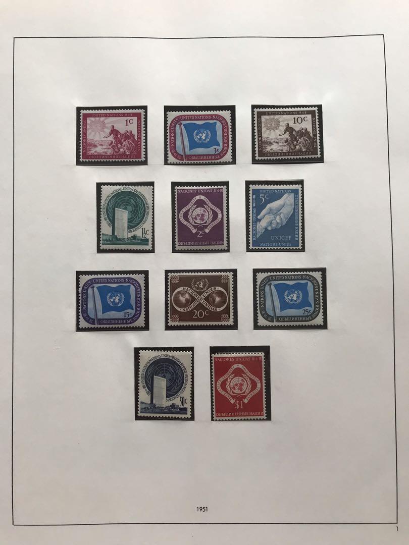 UNO complete stamp collection- New York and Geneva - from 1951 to 1977 ...