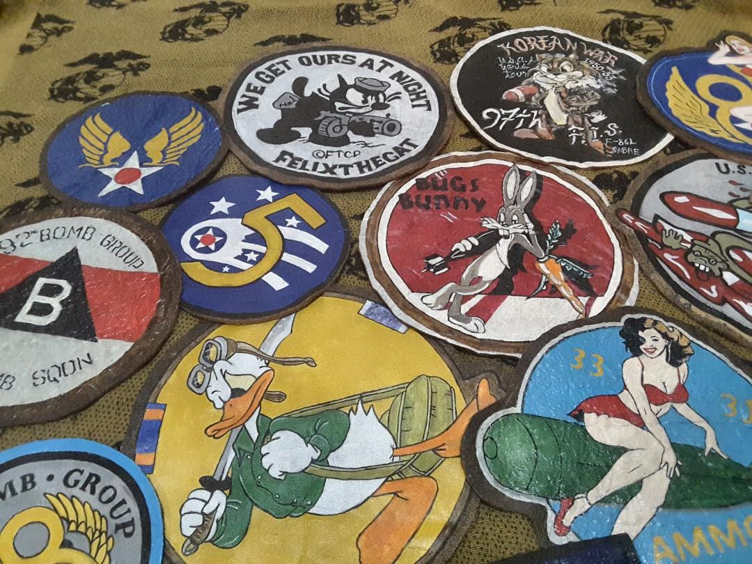 USAAF DISNEY NOSE ART PIN UP HAND PAINTED LEATHER PATCH, Hobbies & Toys ...