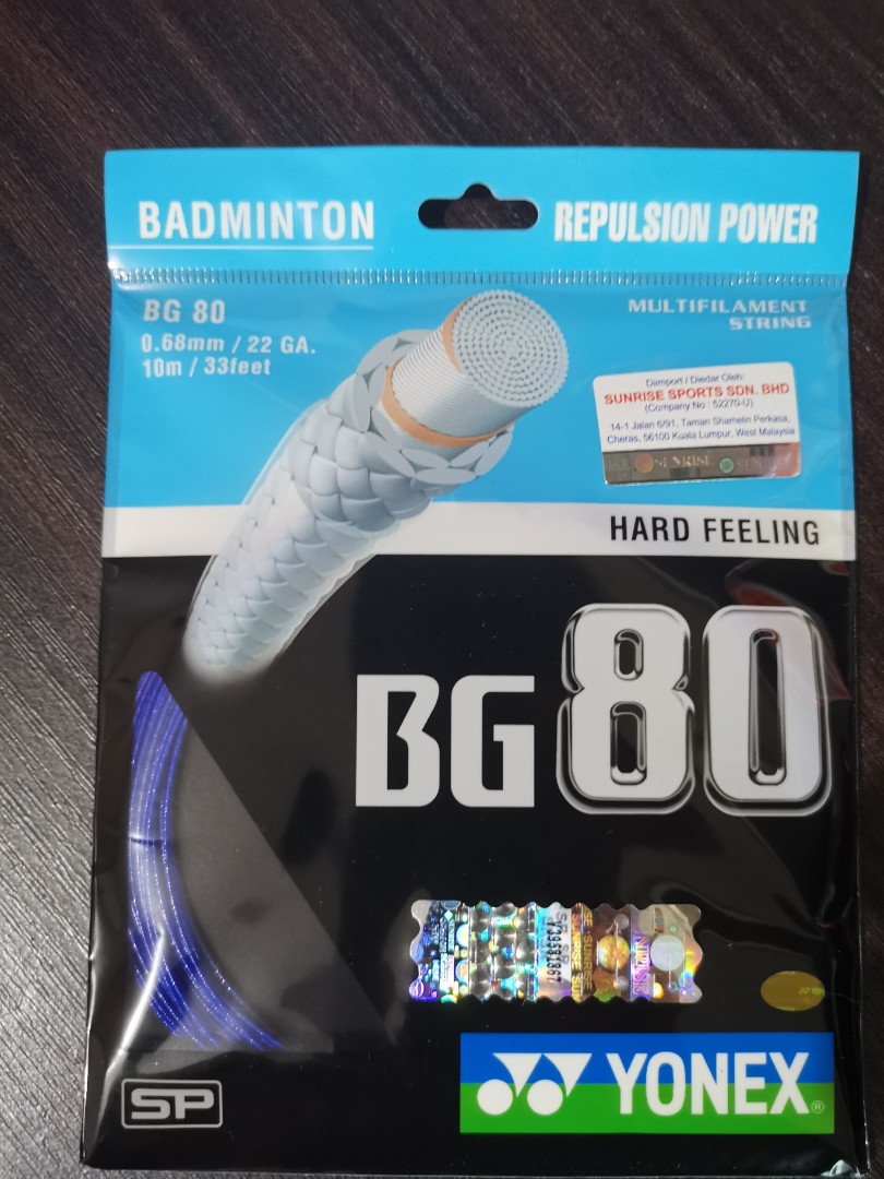 Yonex Badminton String BG 80, Sports Equipment, Sports & Games, Racket ...