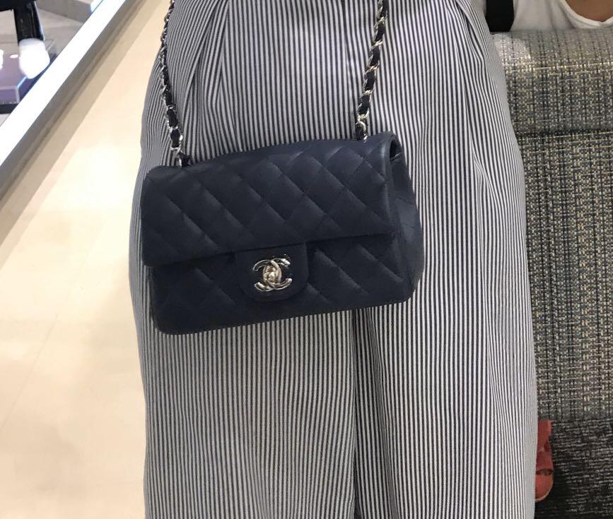 Chanel Mini Rectangle (Navy) - FULL BOX SET, Women's Fashion, Bags ...