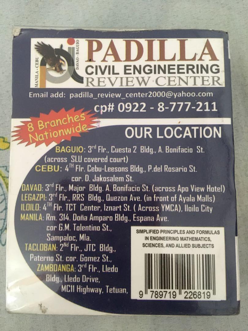Civil Engineering Mathematics Formulas padilla, Hobbies & Toys, Books ...