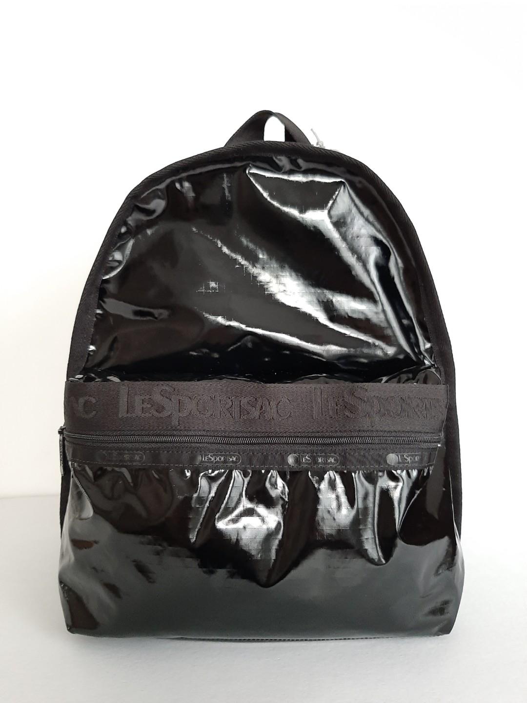 LeSportsac Candace Backpack Bag (Black Patent), Women's Fashion, Bags ...