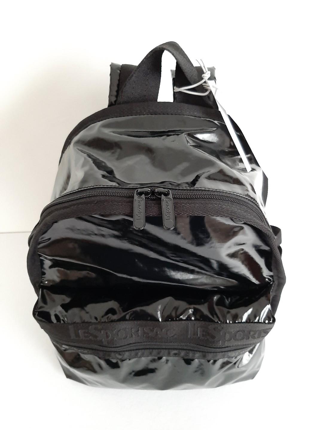 LeSportsac Candace Backpack Bag (Black Patent), Women's Fashion, Bags ...