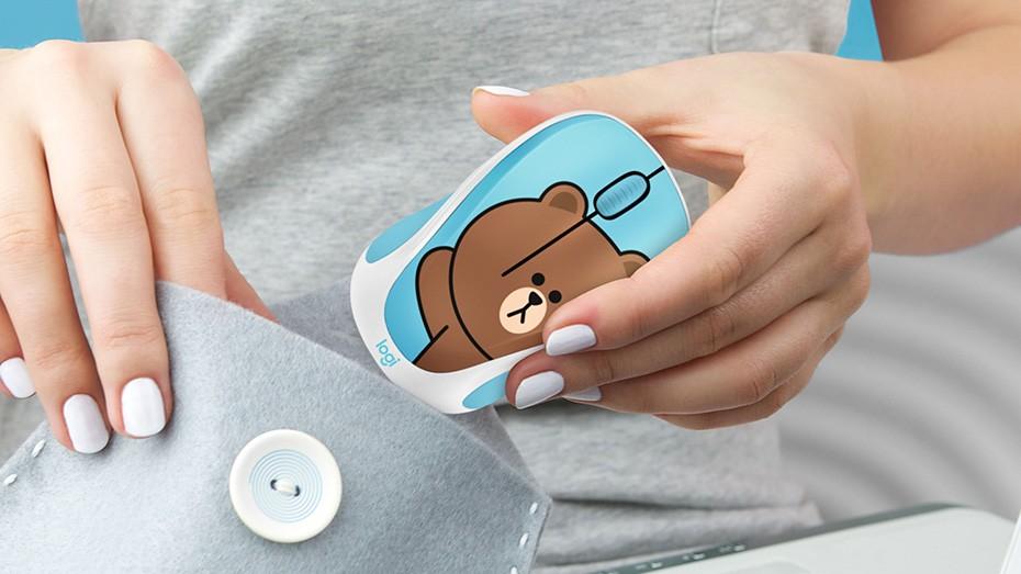 Logitech LINE FRIENDS Wireless Brown Bear Mouse, Computers & Tech ...
