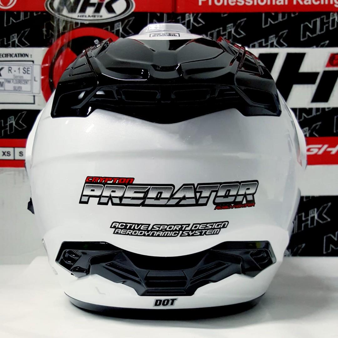 NHK PEARL WHITE PREDATOR CRYPTON HELMET, Motorcycles, Motorcycle ...