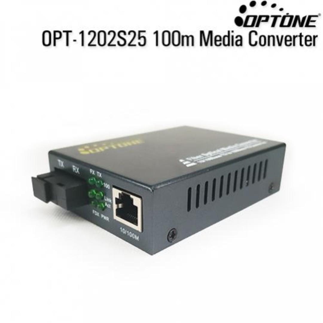 Optone OPT-1202S25 100m Fiber Optical Media Converter, Furniture & Home ...