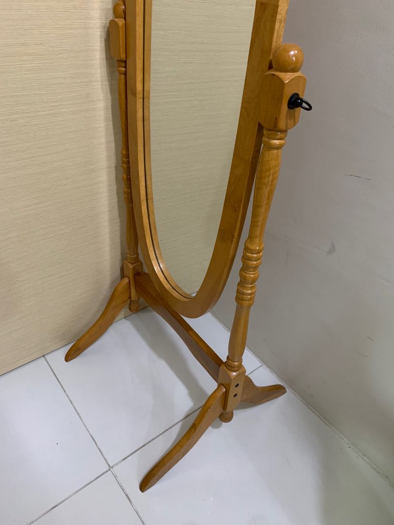 Round Mirror with Stand, Furniture & Home Living, Home Decor, Mirrors ...