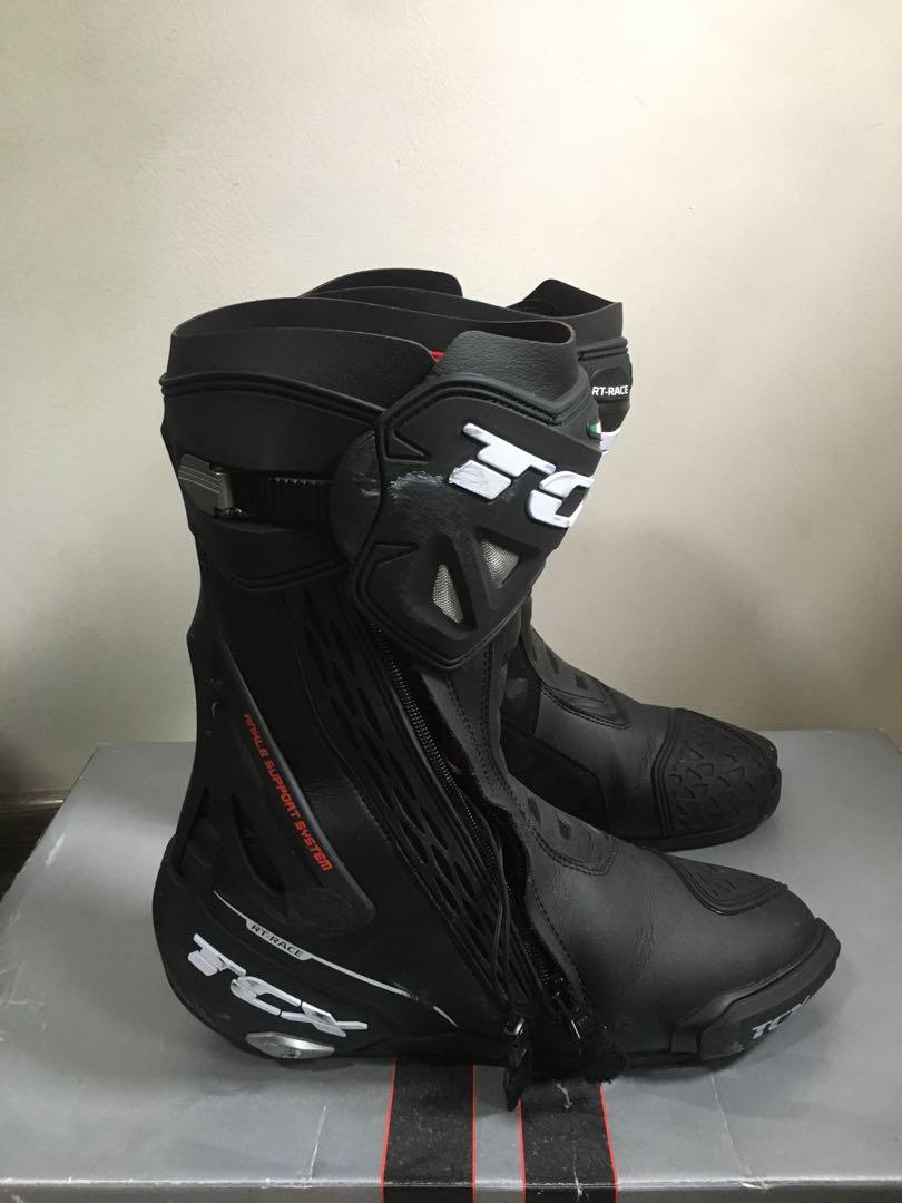 TCX Riding Boots RT Race Black, Motorcycles, Motorcycle Apparel on ...