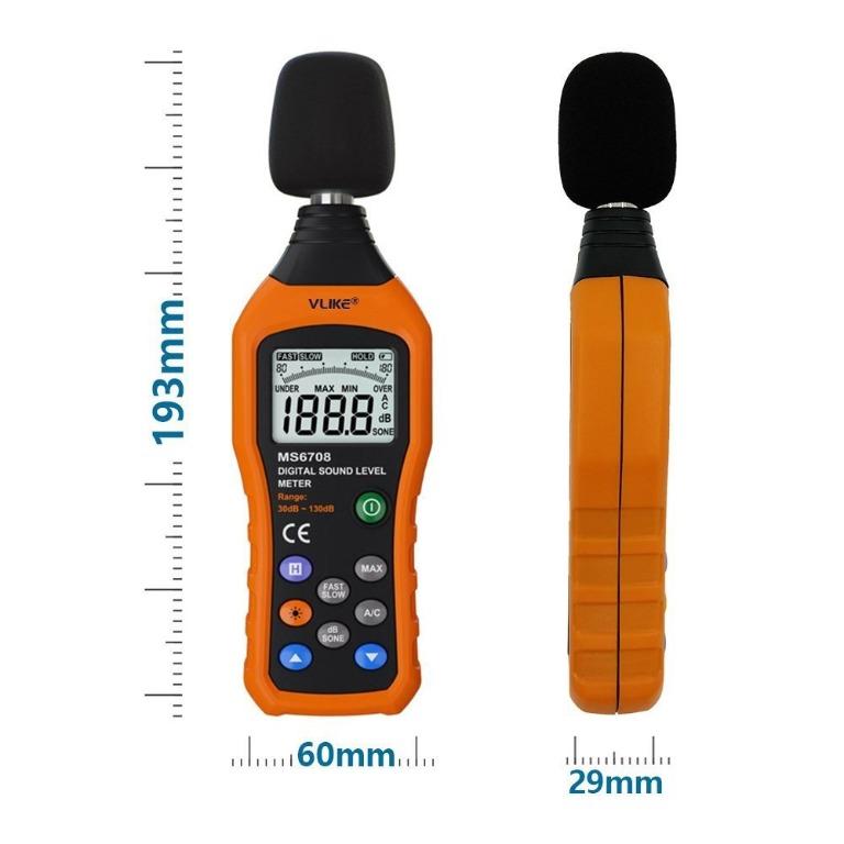 VLIKE LCD Digital Audio Decibel Meter Sound Level Meter Noise Level ...