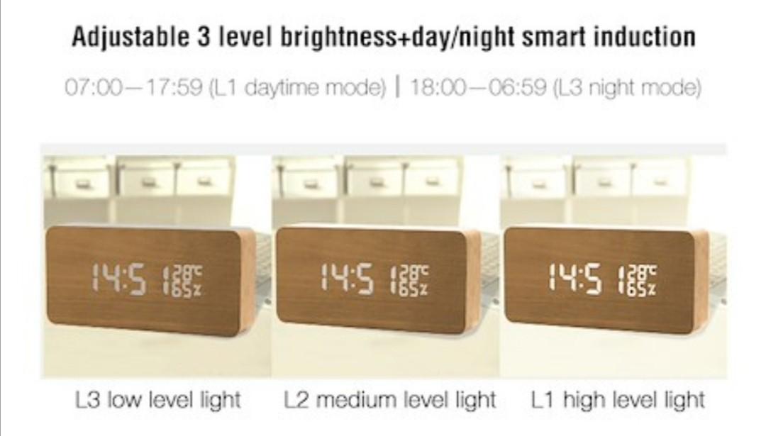 Wooden LED digital clock, Furniture & Home Living, Home Decor, Clocks ...