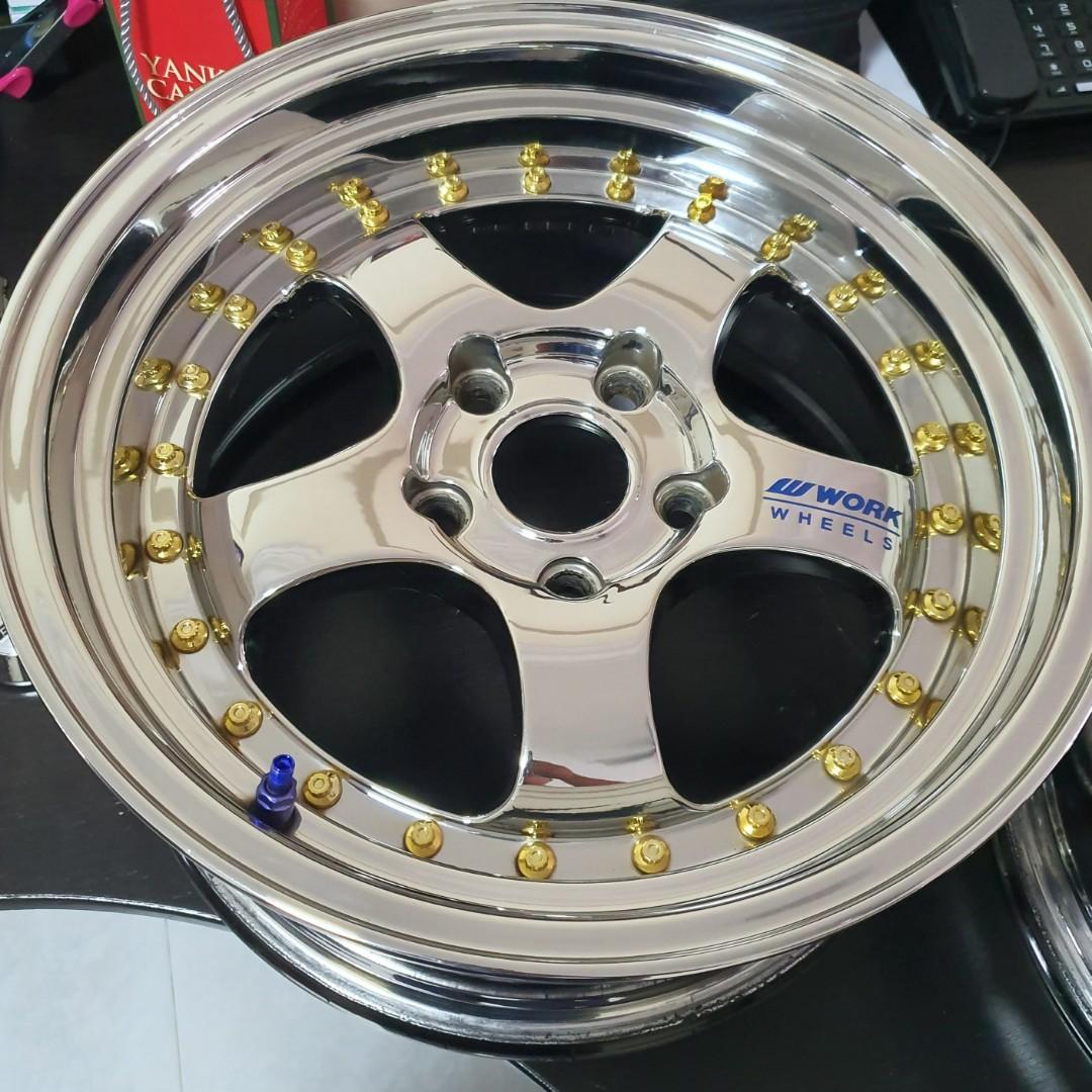 Work Meister S1 Rep Rims 16", Car Accessories, Tyres & Rims on Carousell