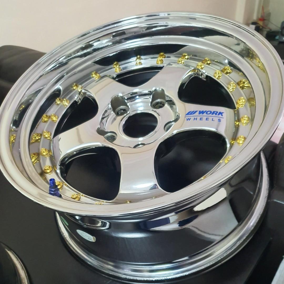 Work Meister S1 Rep Rims 16", Car Accessories, Tyres & Rims on Carousell