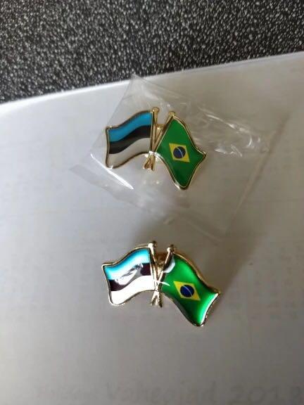 Custom Pin: Friendship Flag collar pin, Two Flag pin, Country Flag ...