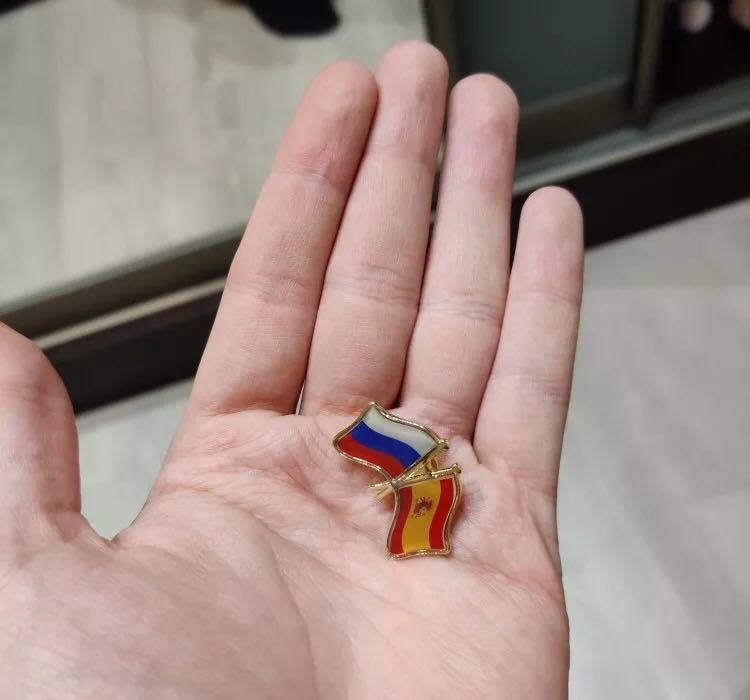 Custom Pin: Friendship Flag collar pin, Two Flag pin, Country Flag ...