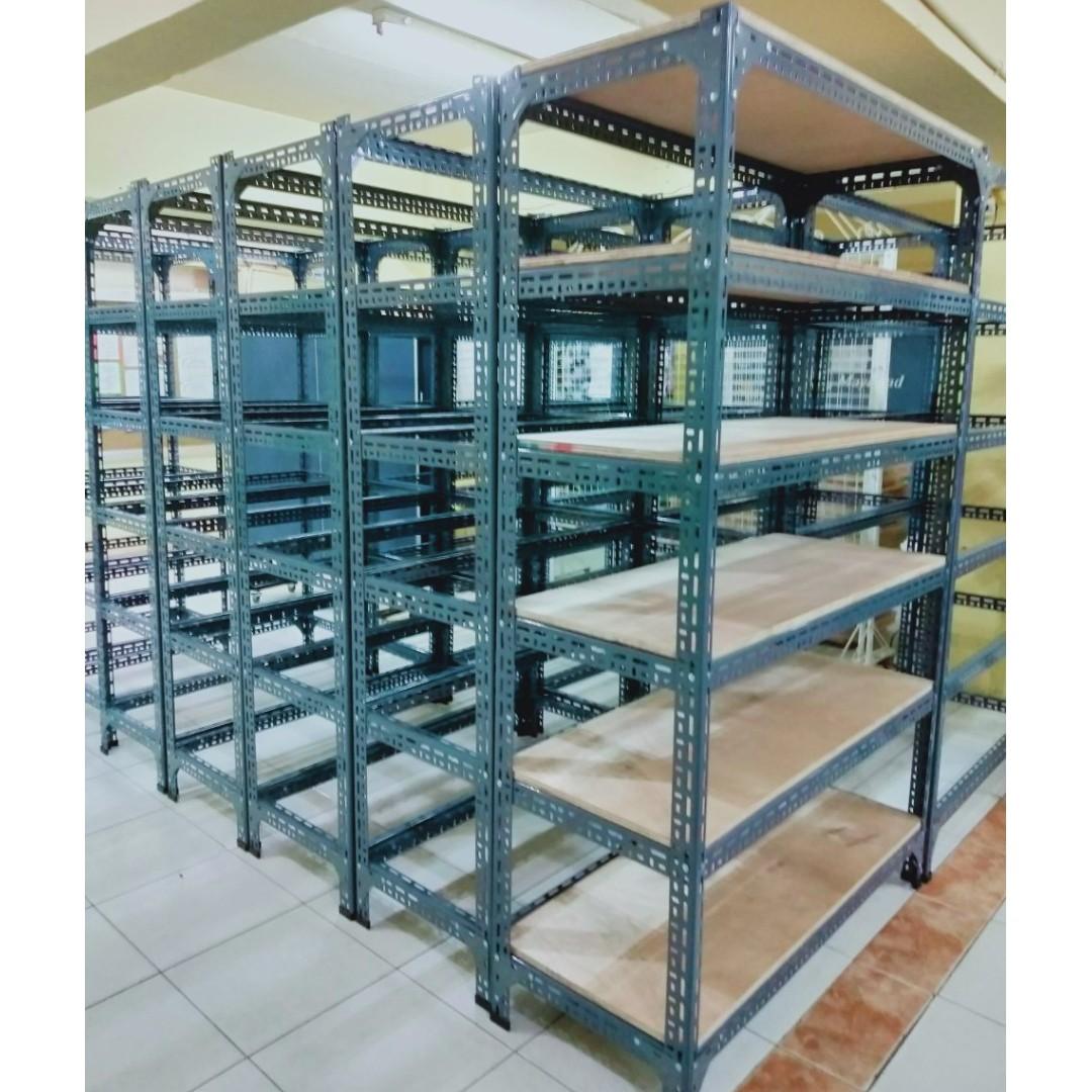 Metal Frame Steel Rack - Slotted angle bar bolt and nut Display Shelve ...