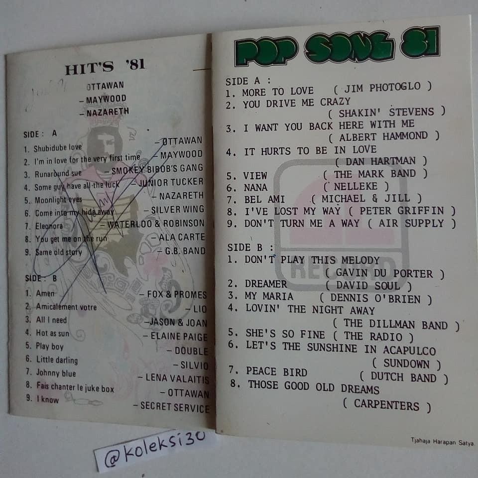 Pop Songs 80an (kaset), Musik & Media, CD, DVD & Lainnya di Carousell