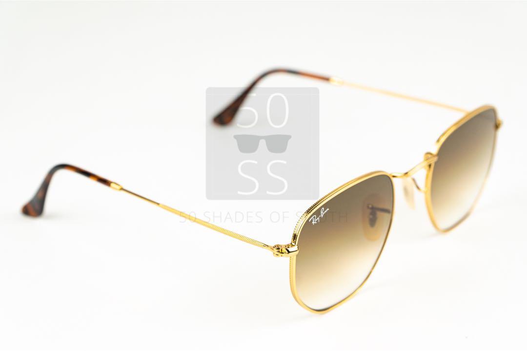 Ray Ban Hexagonal Brown, Men's Fashion, Watches & Accessories ...