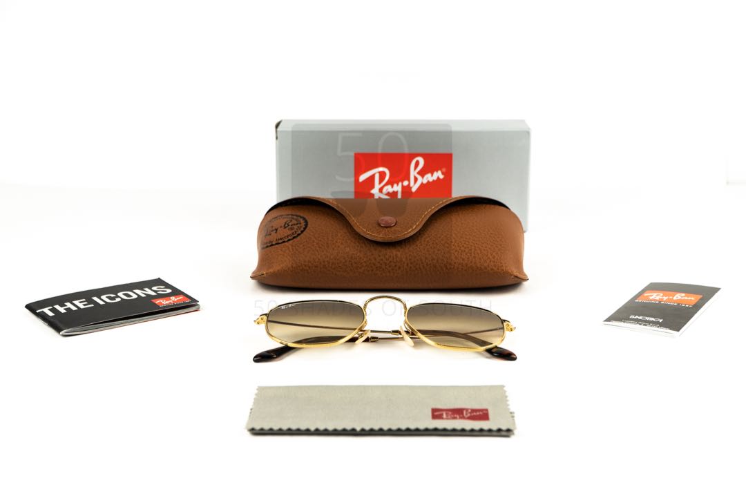 Ray Ban Hexagonal Brown, Men's Fashion, Watches & Accessories ...