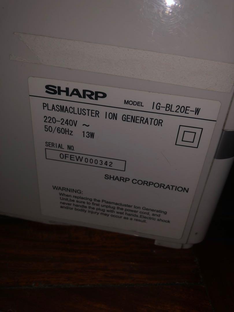 Sharp plasma cluster ion generator, TV & Home Appliances, Air ...