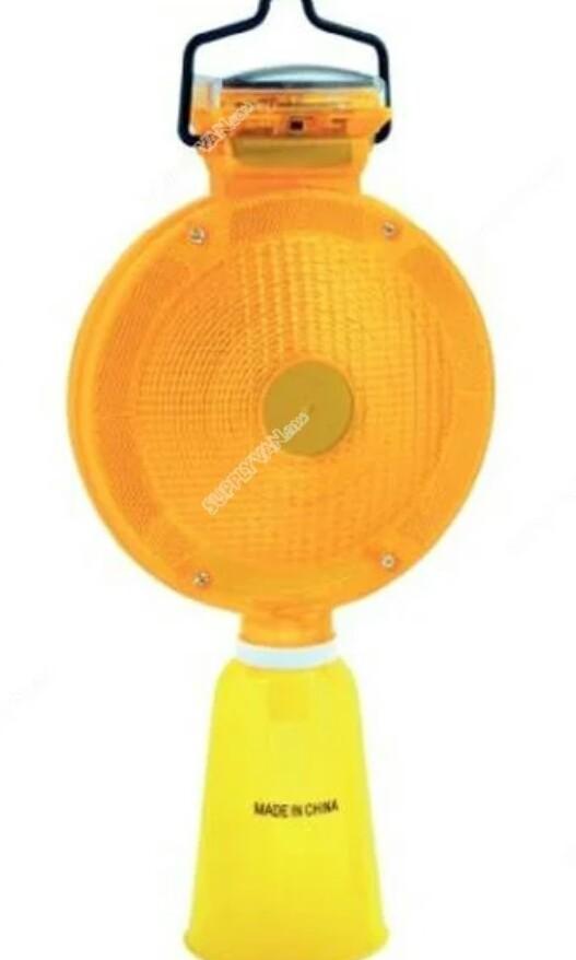 Solar operating LED flashing traffic cone . Led warning light. Orange ...