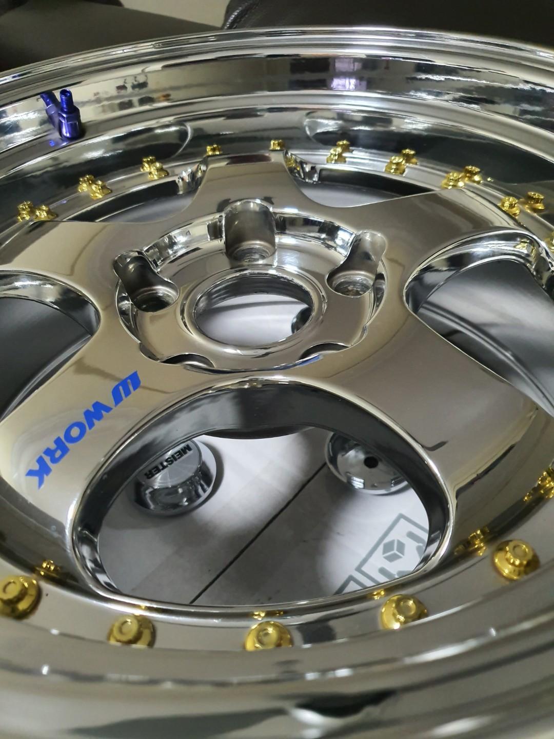 Work Meister S1 Rep Rims 16", Car Accessories, Tyres & Rims on Carousell