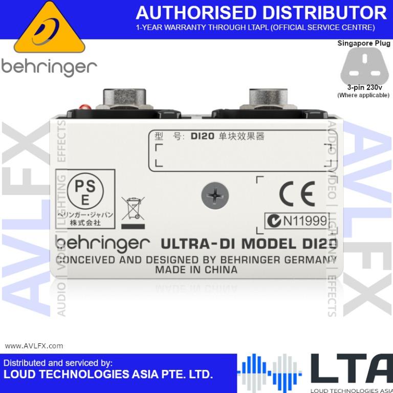 Behringer ULTRA-DI DI20 Professional Active 2-Channel DI-Box/Splitter ...
