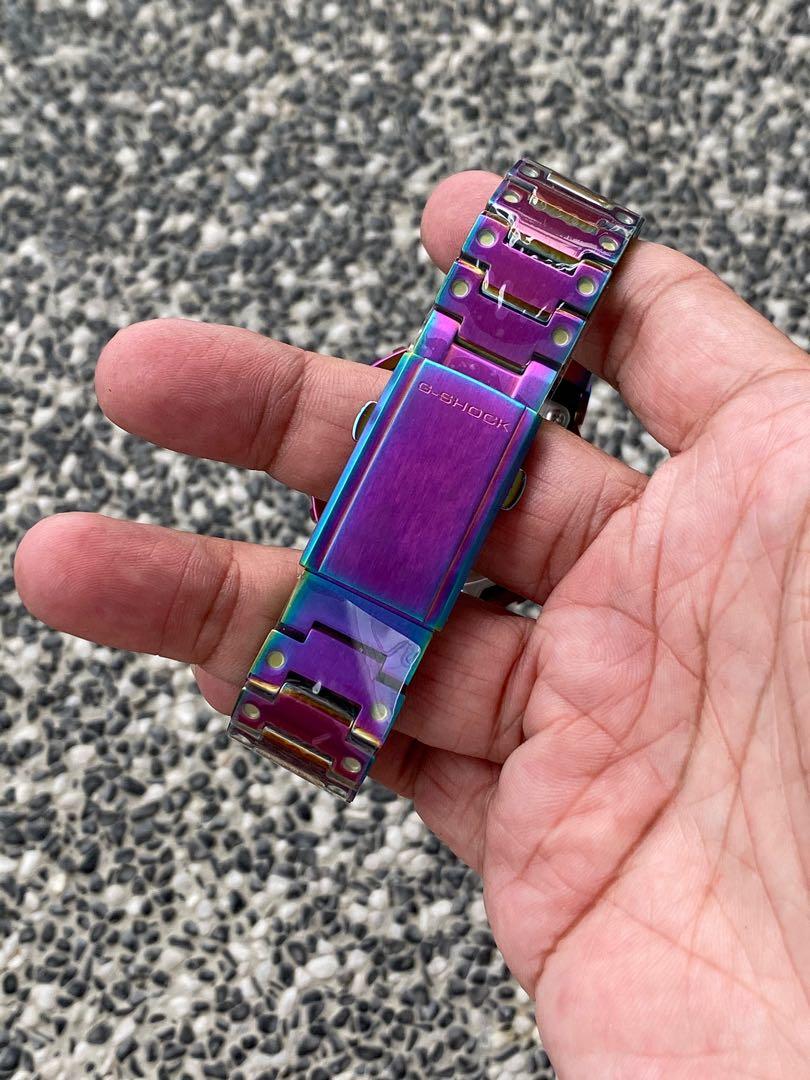 Casio G-Shock DW-5600 in full customised rainbow bezel and bracelet ...