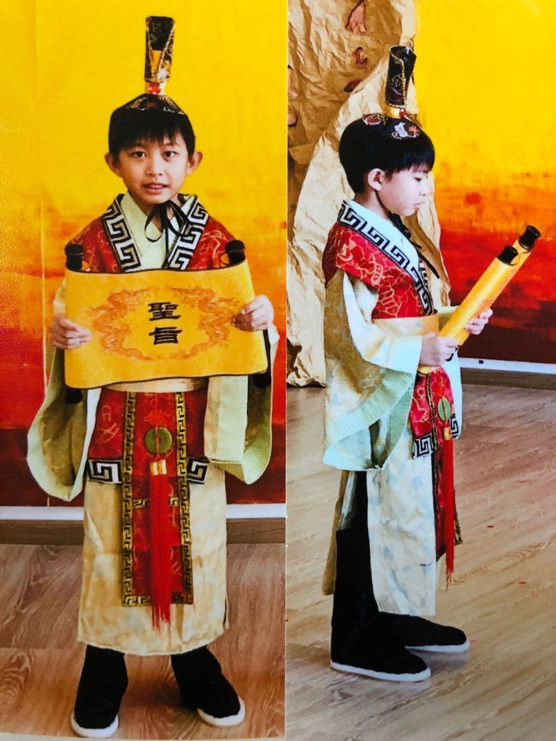 Kids Chinese period costume complete with shoes and edict, Babies ...