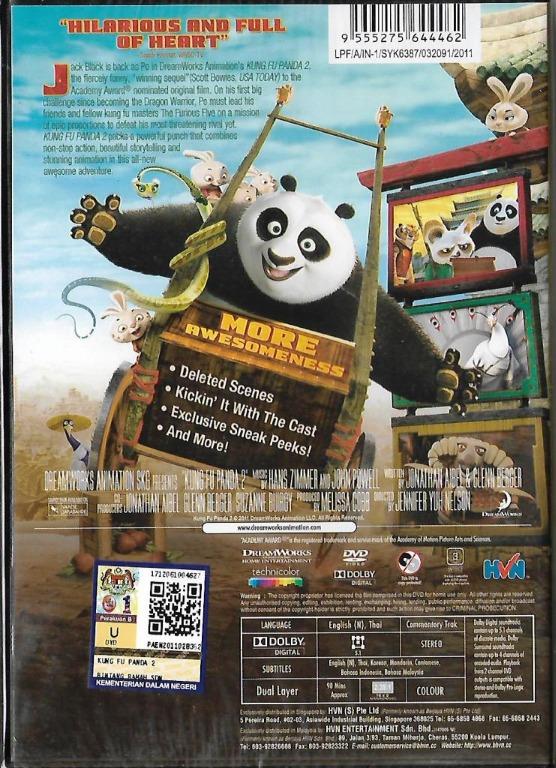 English Movie Kung Fu Panda 2 Animation DVD, Hobbies & Toys, Music & Media, CDs & DVDs on Carousell