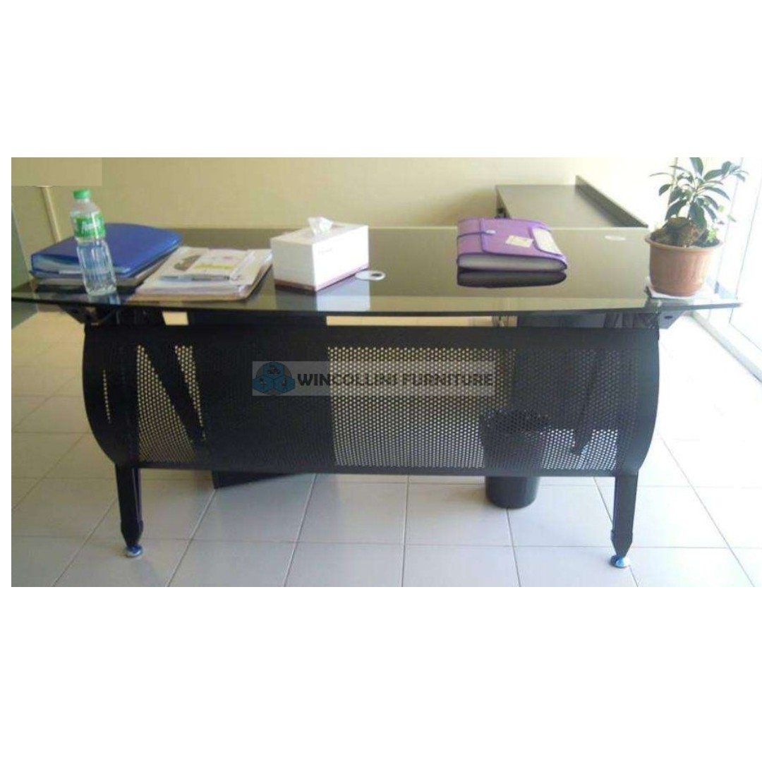 Executive table - glass top / Office table, Furniture & Home Living ...