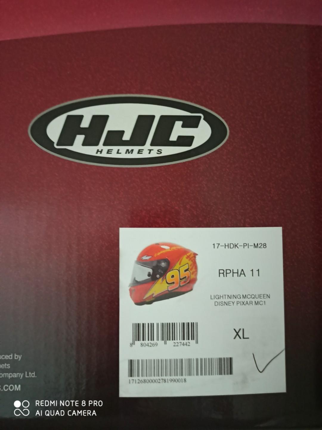 HJC RPHA 11 XL Lightning Mcqueen, Motorcycles, Motorcycle Accessories ...