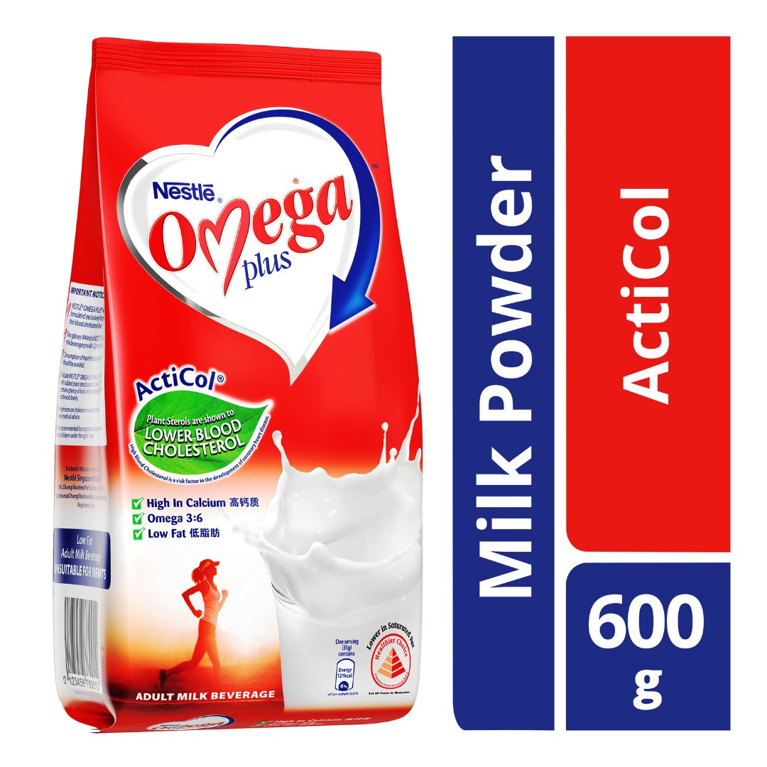 Nestle Omega Plus Adult Milk Powder - ActiCol 600g, Health & Nutrition ...